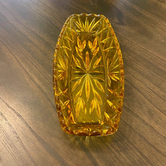 Anchor Hocking | Dining | Vintage Anchor Hocking Pressed Glass Amber ...